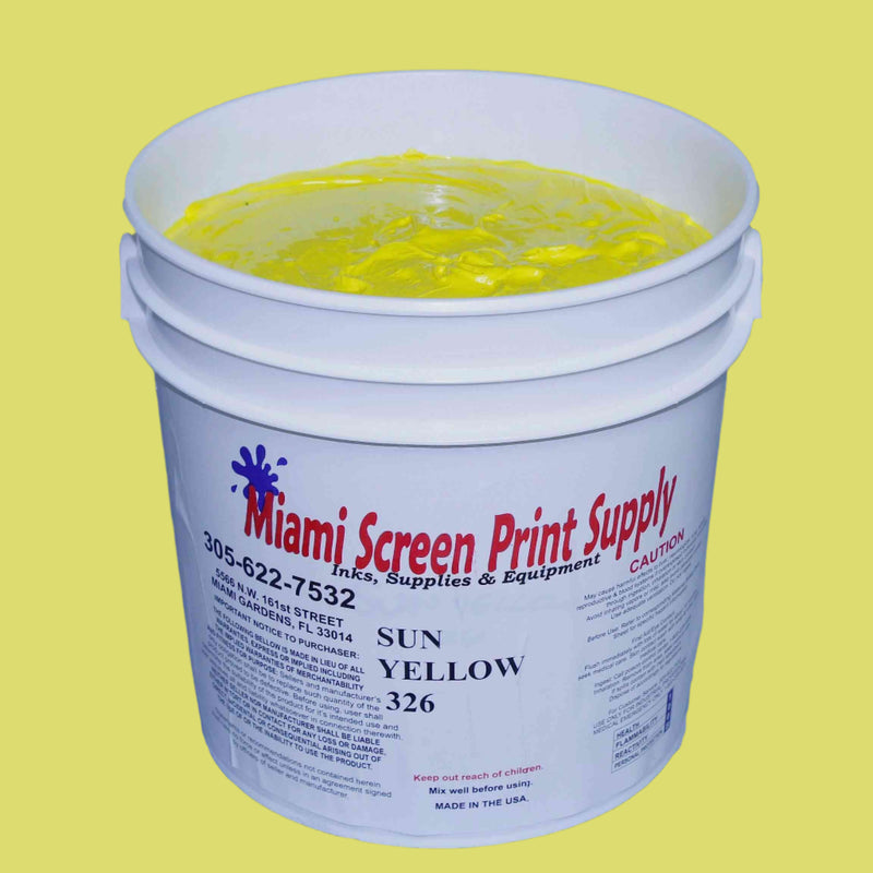 Sun Yellow 326 Plastisol Ink - 5-Gallon Pail | Screen Printing – Miami ...