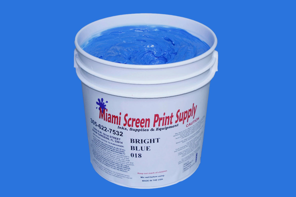 Bright Blue 018 Plastisol Ink (5 Gallon) – Miami Screen Print Supply
