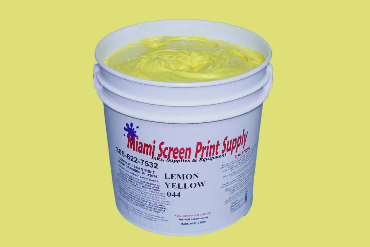 Lemon Yellow 044 Plastisol Ink (5 Gallon) - Miami Screen Print Supply